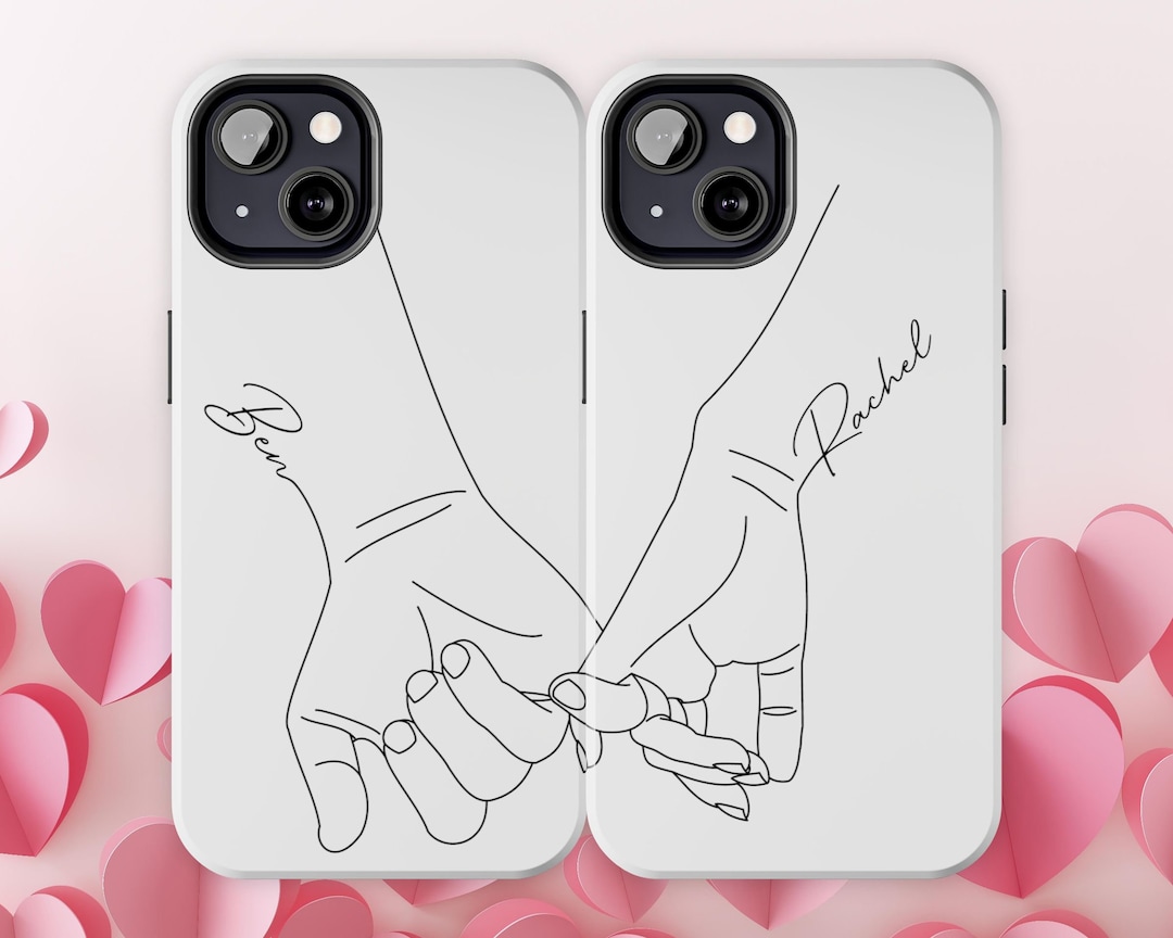 Two Custom Couple Phone Case Custom Name Phone Case Set Personalized ...