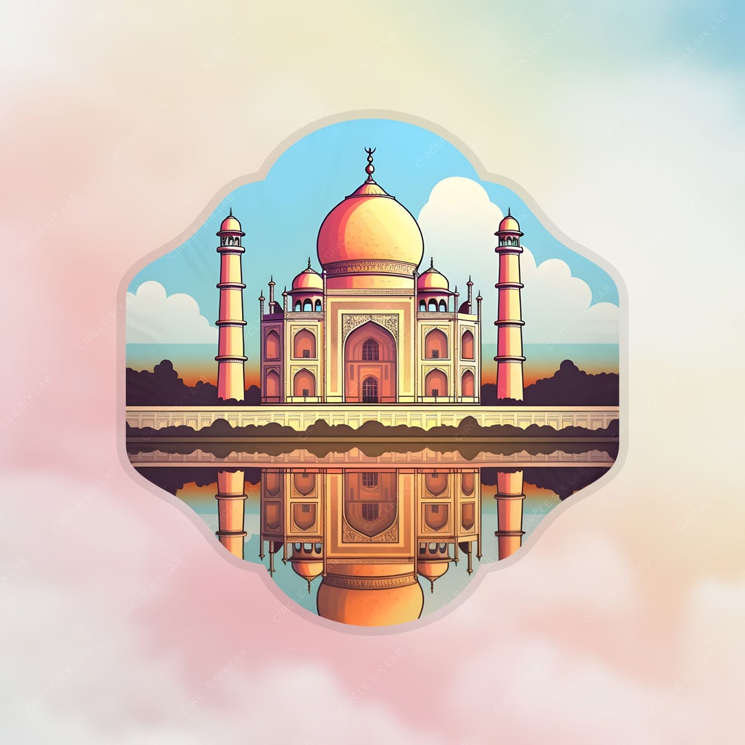 Taj Mahal Sticker Travel Stickers Heritage in India Sticker - Etsy