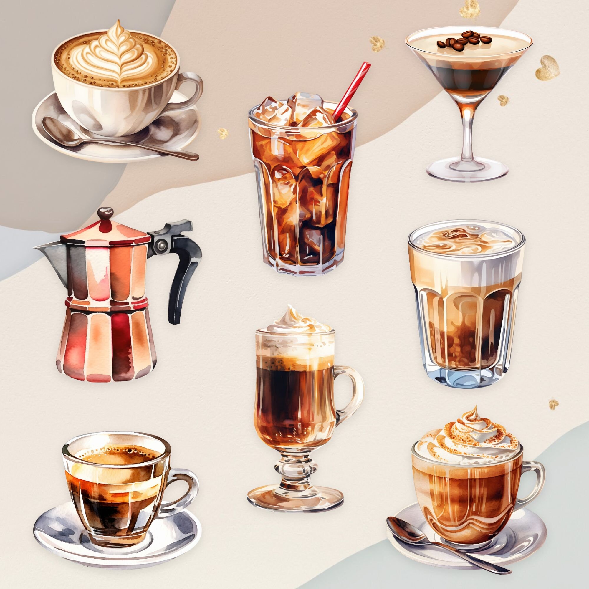 Coffee Clipart Bundle Cafe Clipart Coffee Shop Clipart Coffee - Etsy