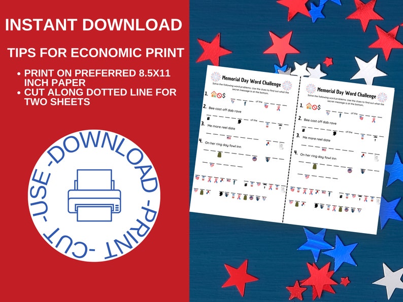 Memorial Day Printable Games Bundle Patriotic Game Bundle - Etsy