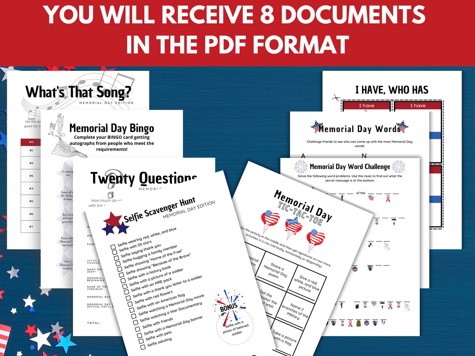 Memorial Day Printable Games Bundle Patriotic Game Bundle - Etsy