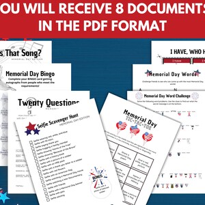 Memorial Day Printable Games Bundle Patriotic Game Bundle - Etsy