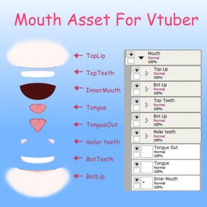 Vtuber Mouth Asset, Works With Live2d, Anime, Digital Art - Etsy