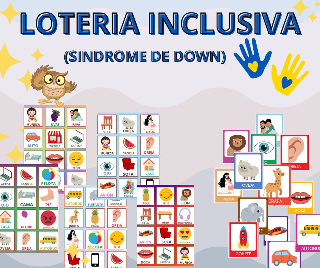 Juego De Lotería Inclusiva Para Niños Y Niñas Con Sindrome De - Etsy