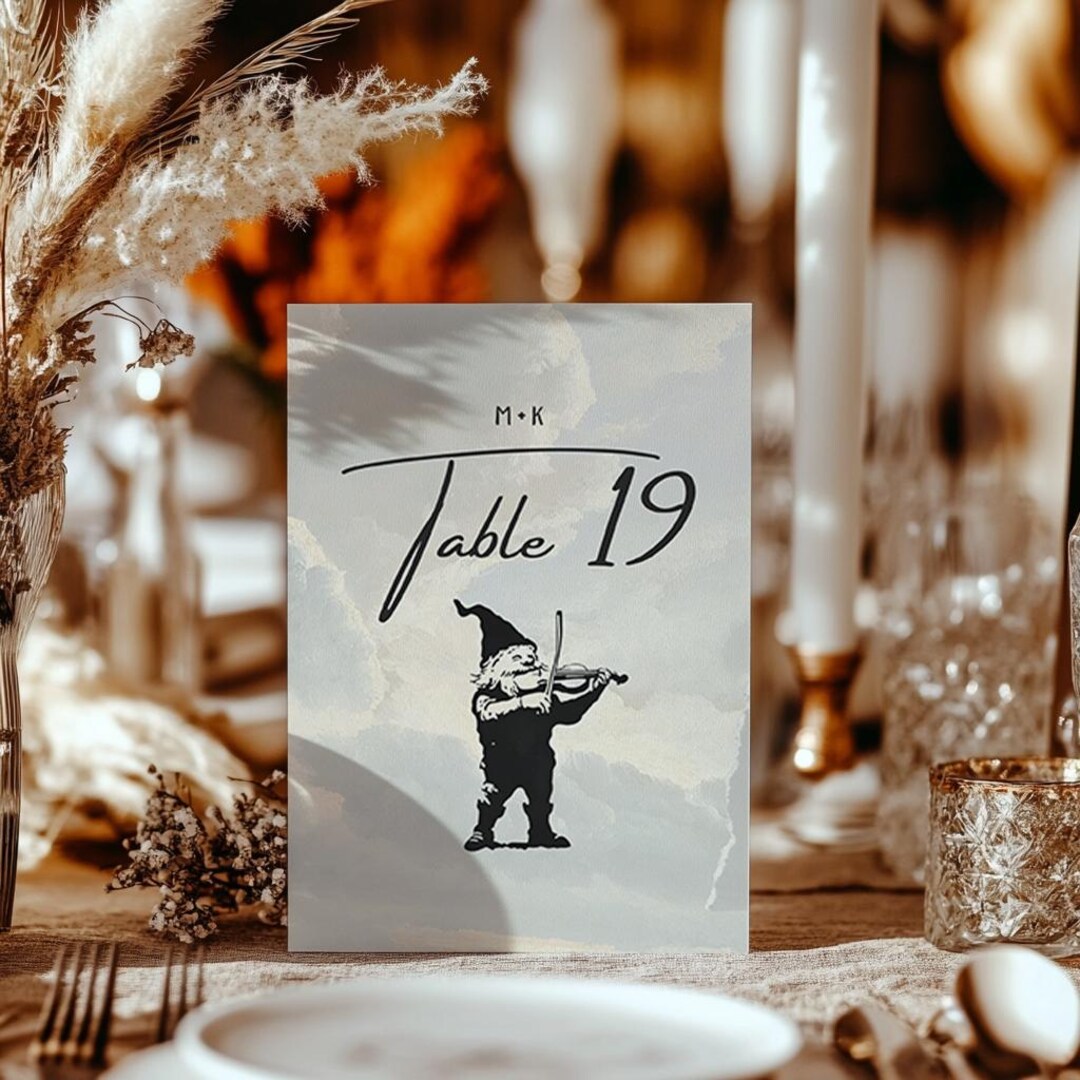Whimsical Table Number Sign Cards, Digital Template, Customizable With ...