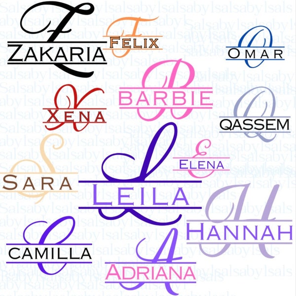 Split Monogram - Etsy