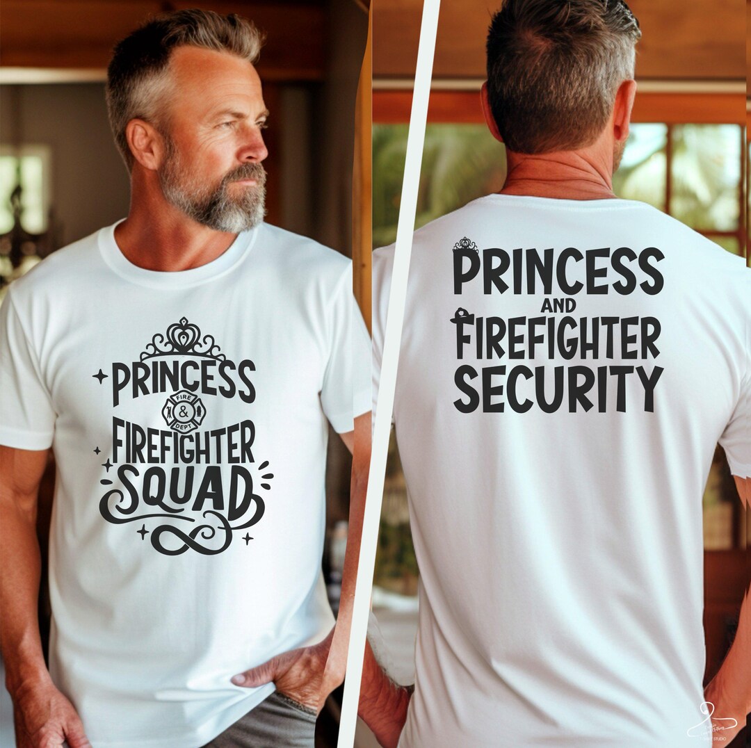 Princess and Firefighter Security, Customizable Child's Shirt ...