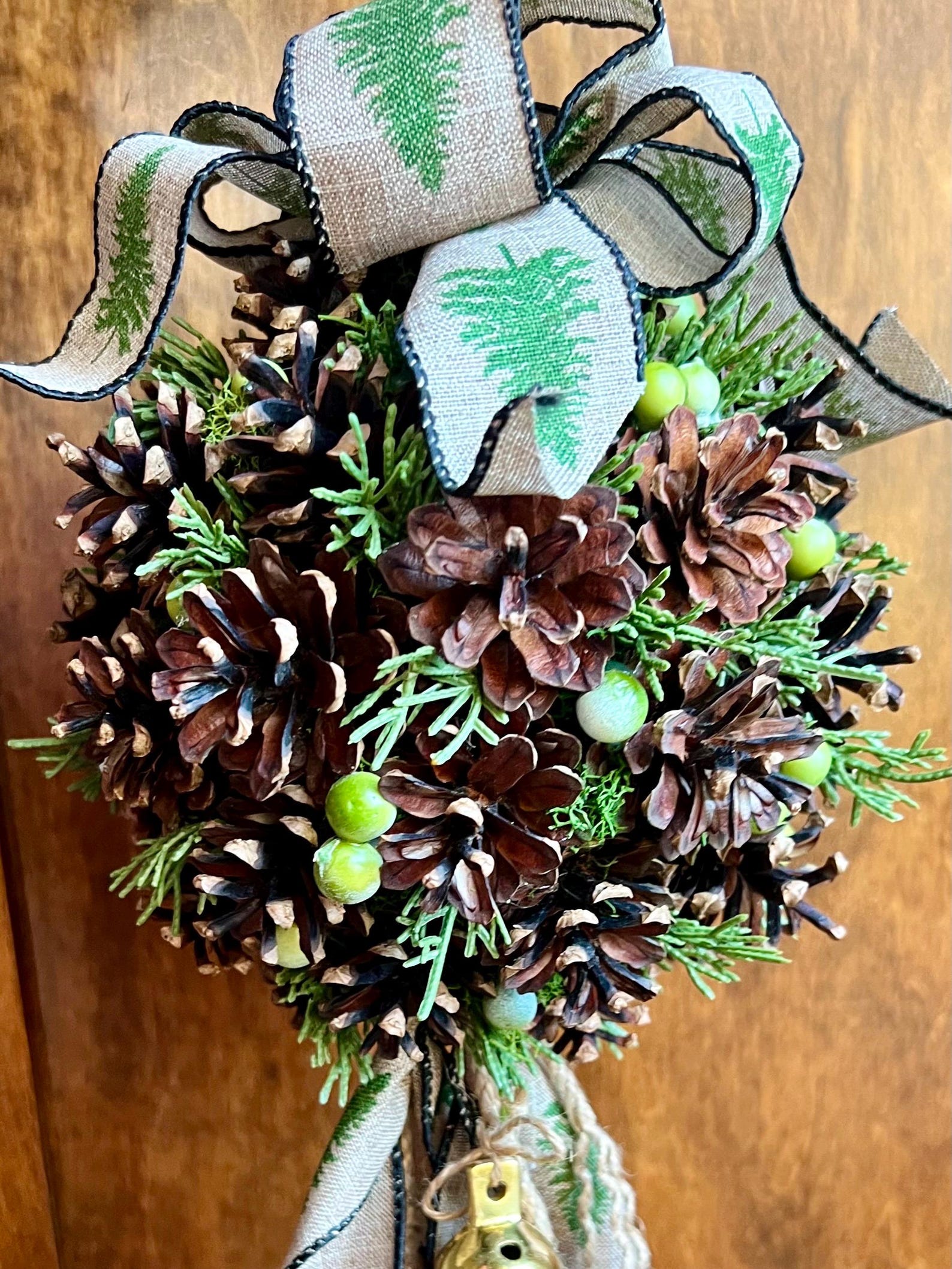 Pine Cone Kissing Ball, Yule Witch Bells, Sleigh Bells, Natural Pine ...
