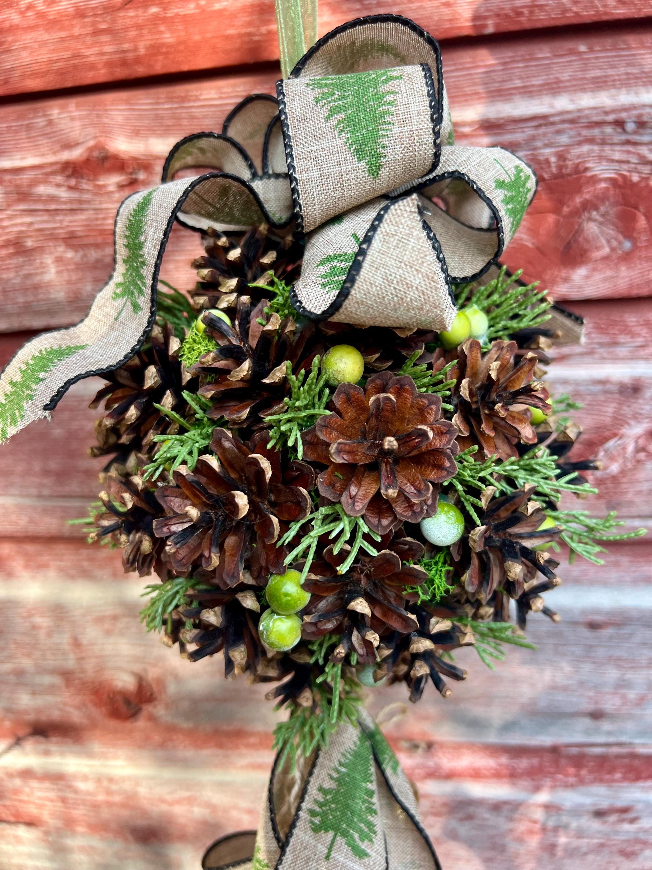 Pine Cone Kissing Ball, Yule Witch Bells, Sleigh Bells, Natural Pine ...