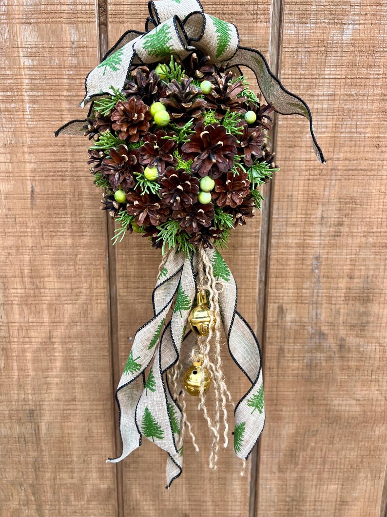 Pine Cone Kissing Ball, Yule Witch Bells, Sleigh Bells, Natural Pine ...