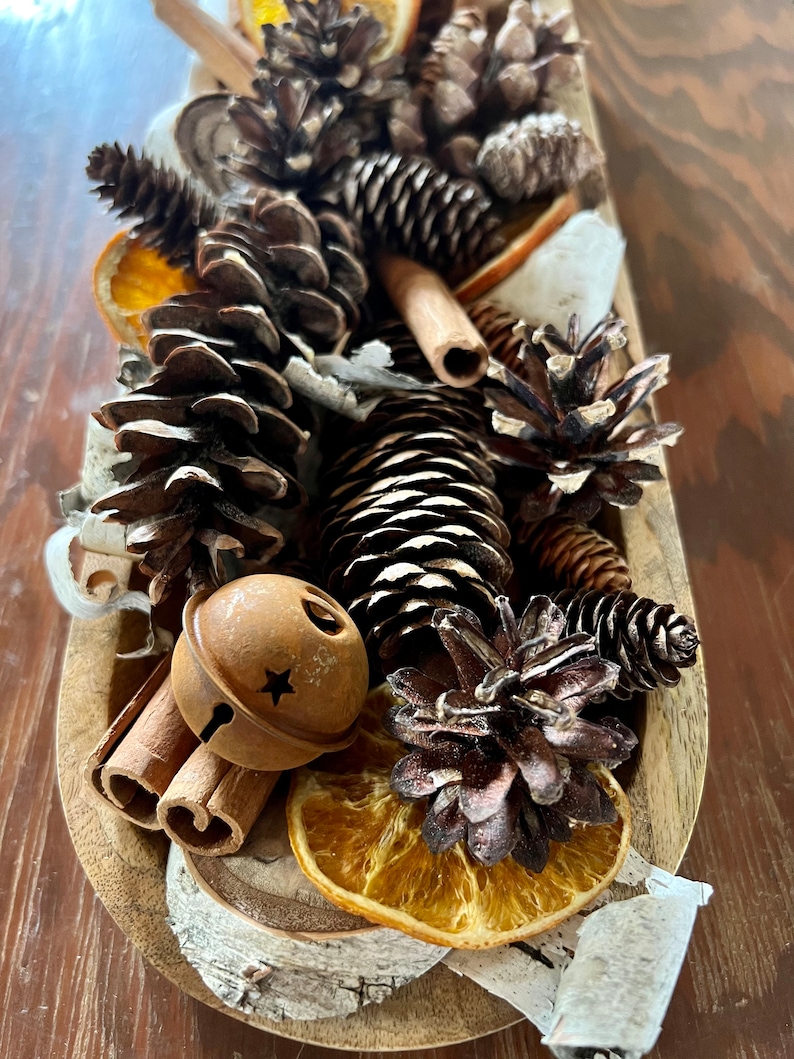 Yule Mix, Orange Cinnamon Potpourri, Door County Pine Cones, Birch Bark, Natural Rustic Bowl ...