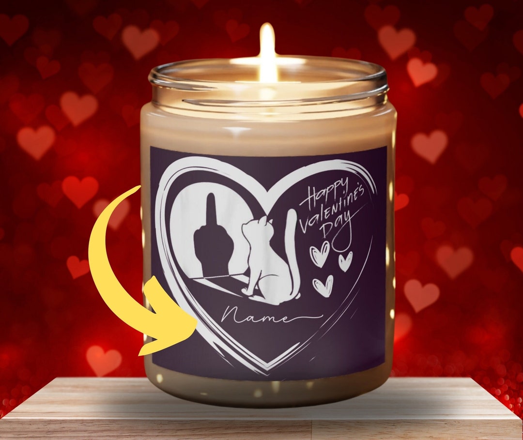 Custom Scented Candle for Pet Cat Owners for Valentines Day, Cat Lover ...