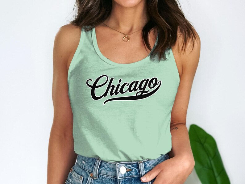 Chicago Baseball Tank Top, Womens Athletic Summer Shirt, Chicago ...