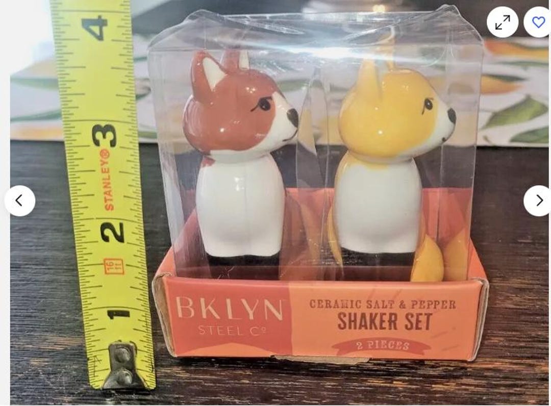 New BKLYN Fox Salt & Pepper Shakers, Perfect Christmas or Birthday Gift ...