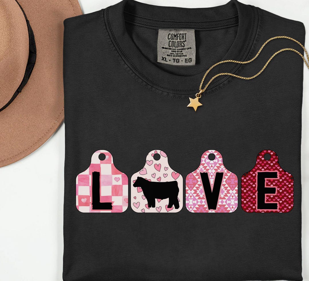 Valentine Beef Show Ear Tag Shirt | Cattle Show Jackpot - Etsy