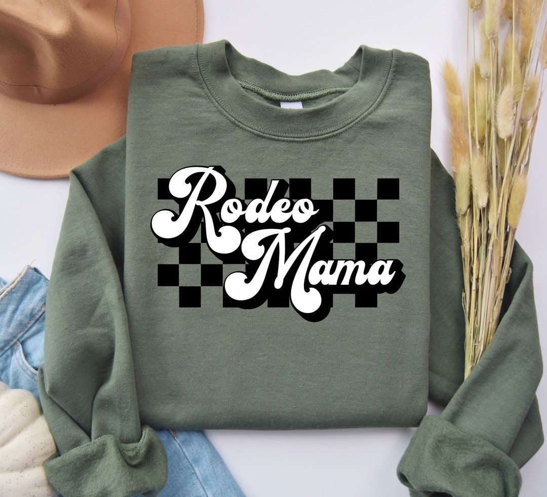 Rodeo Mom Crewneck, Checkered Rodeo Mom Shirt, Rodeo Mom Gift ...