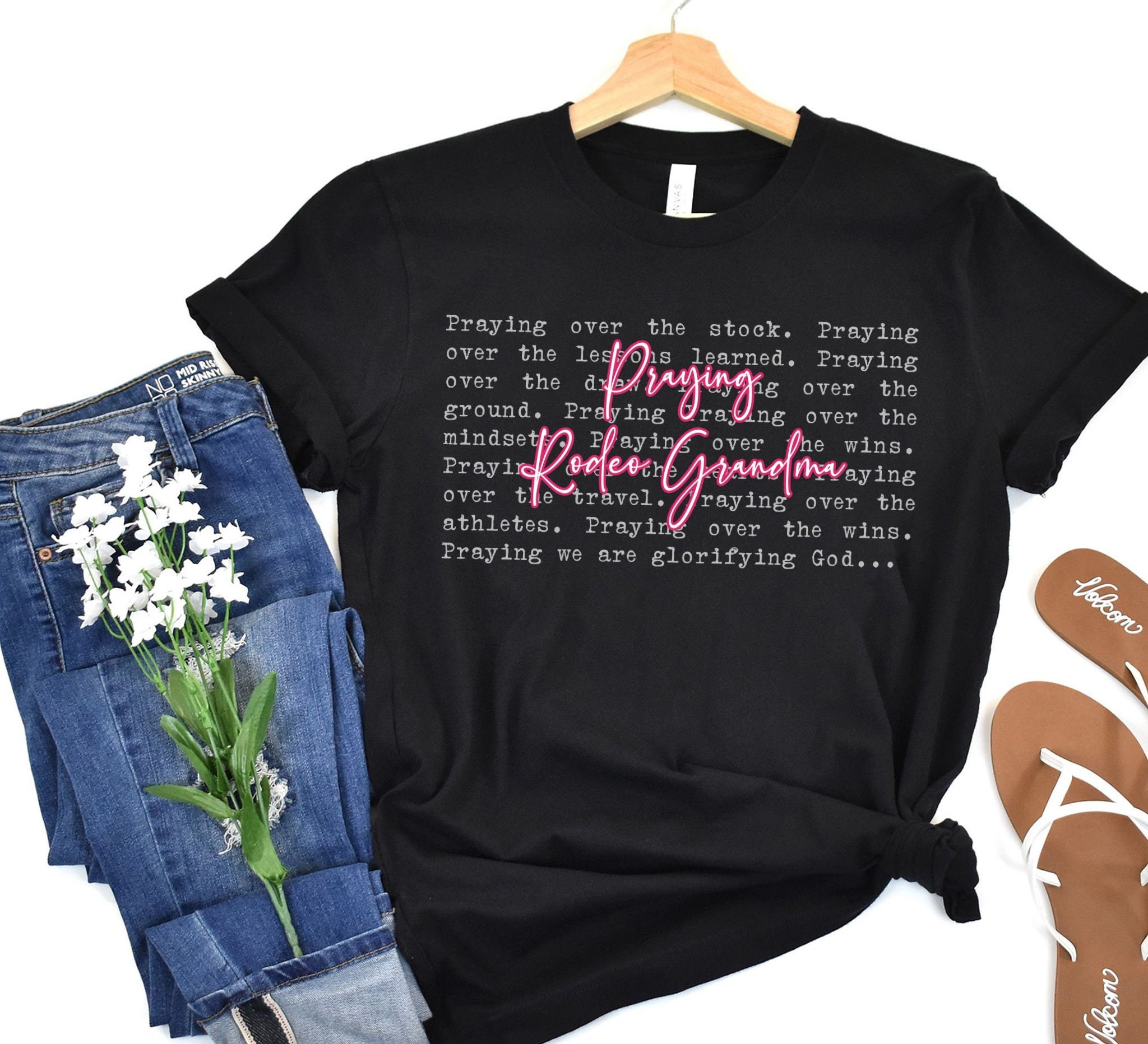 Praying Rodeo Grandma Shirt, Praying Rodeo Grandmother T-shirt, Gift ...