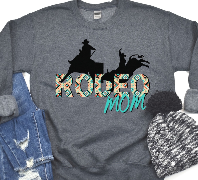 Rodeo Mom Gift, Rodeo Mom Sweatshirt, Barrel Racing Mom Shirt, Bull ...