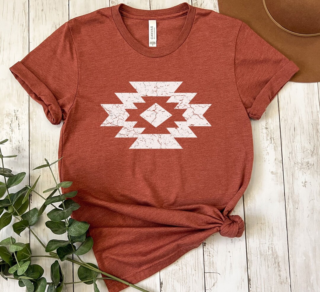 Boho Western T-shirt, Aztec Cowgirl Shirt, Aztec Design Tee, Fun ...
