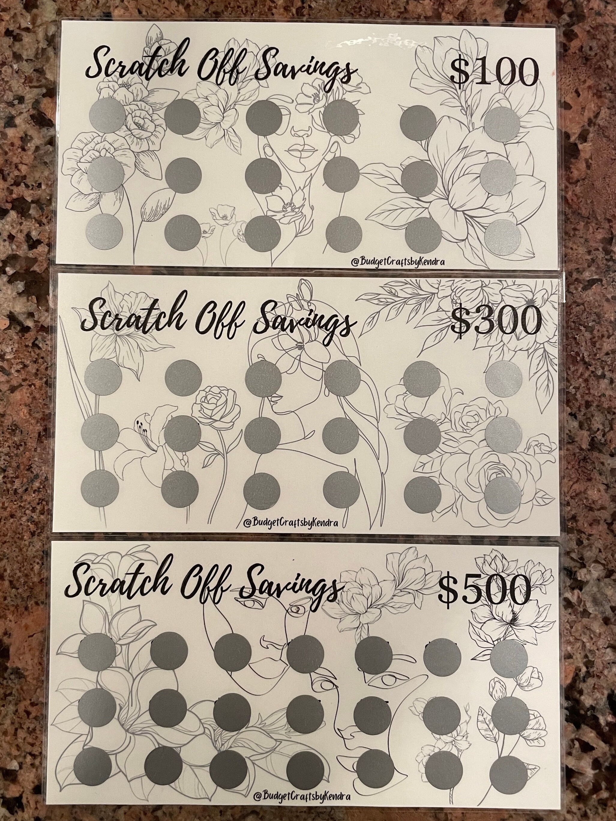 Boho Floral Scratch off Savings Challenge: Cash Stuffing - Etsy