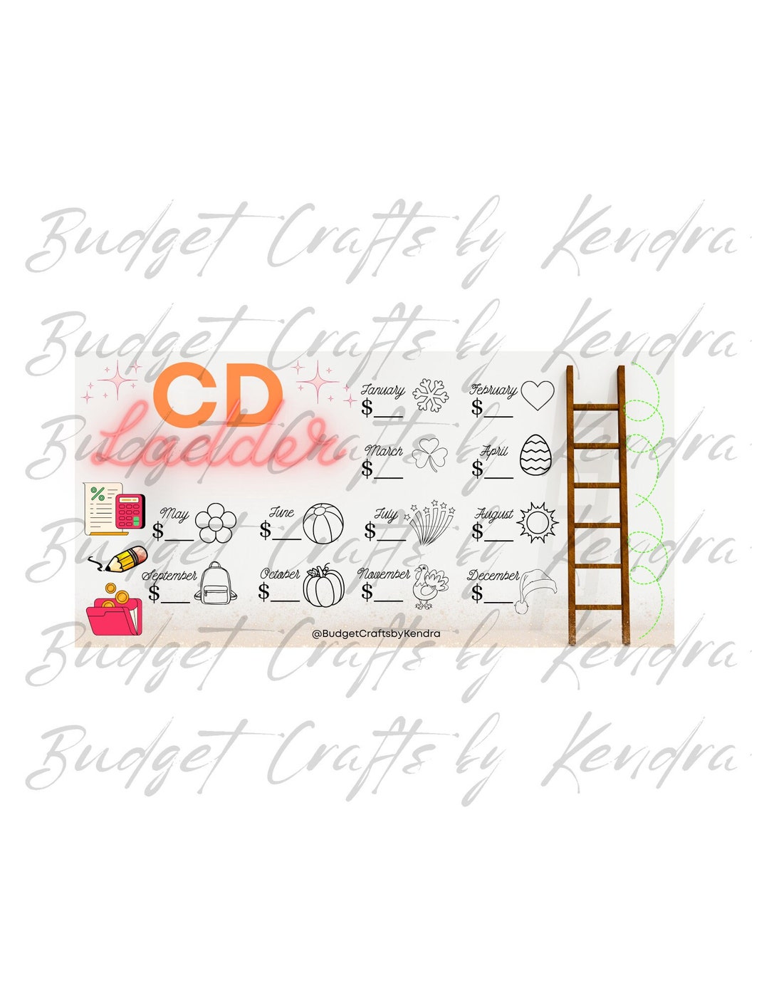 DIGITAL/PRINTABLE CD Ladder Insert | Tracker for Cash Envelopes - Etsy