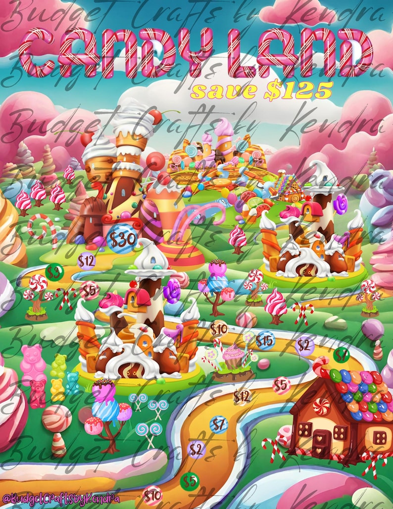 DIGITAL/PRINTABLE Candy Land 8.5"x11" (letter Size) Board Game Style ...
