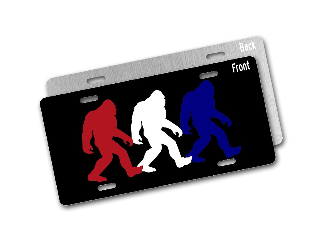 Patriotic Bigfoot License Plate, Sasquatch Front License Plate Car ...