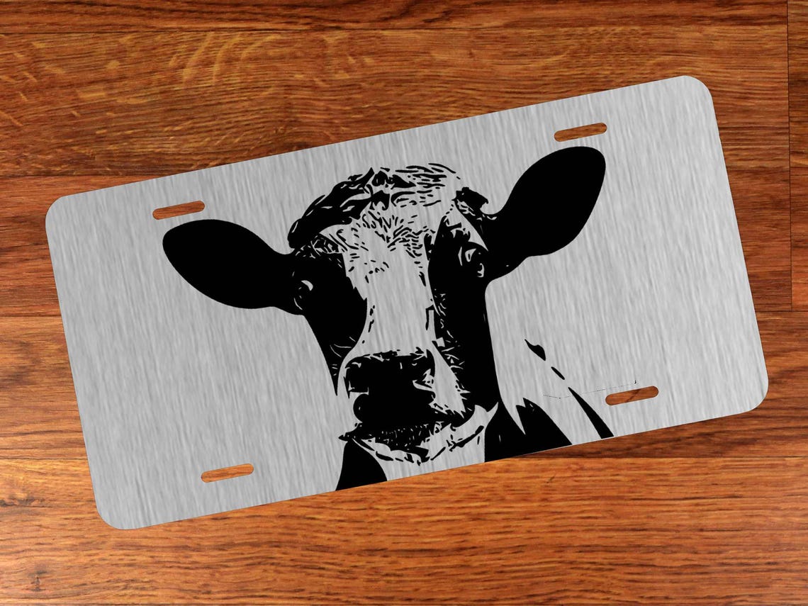 Cow License Plate, Cattle Farmer Front License Plate Car Decor, Custom ...