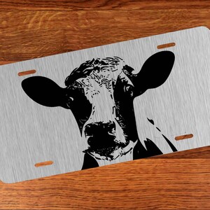 Cow License Plate, Cattle Farmer Front License Plate Car Decor, Custom ...