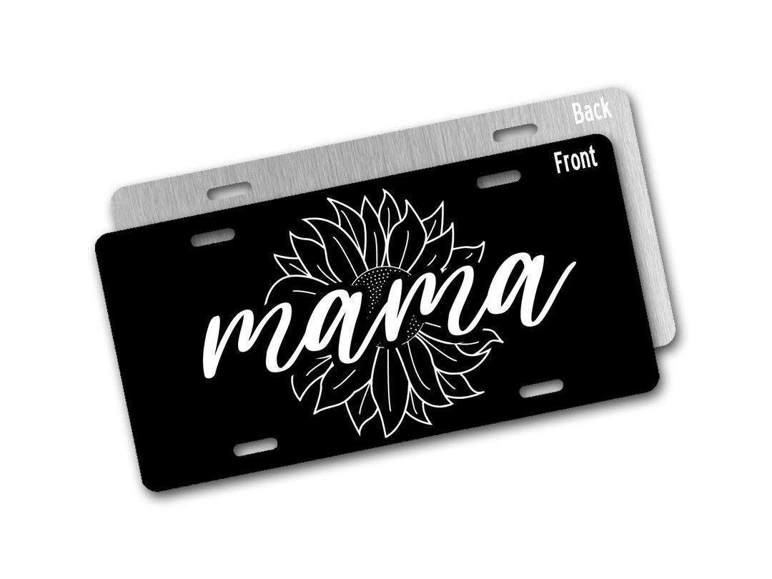 Sunflower Mama Front License Plate, Floral License Plate Car Decor ...