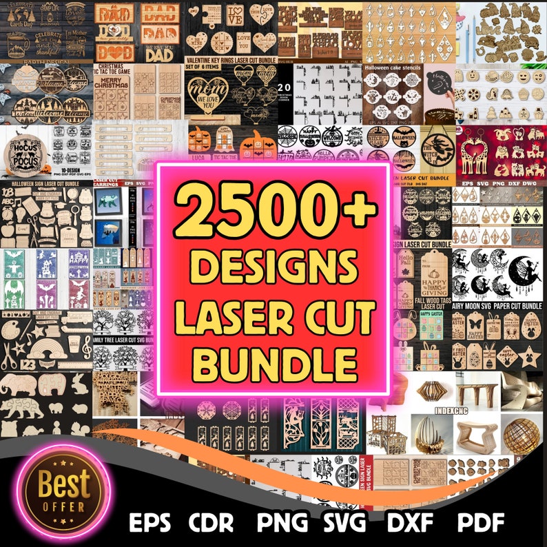 Laser Cut Mega Bundle 2500 Engraving SVG Files for CNC Multi-layer ...