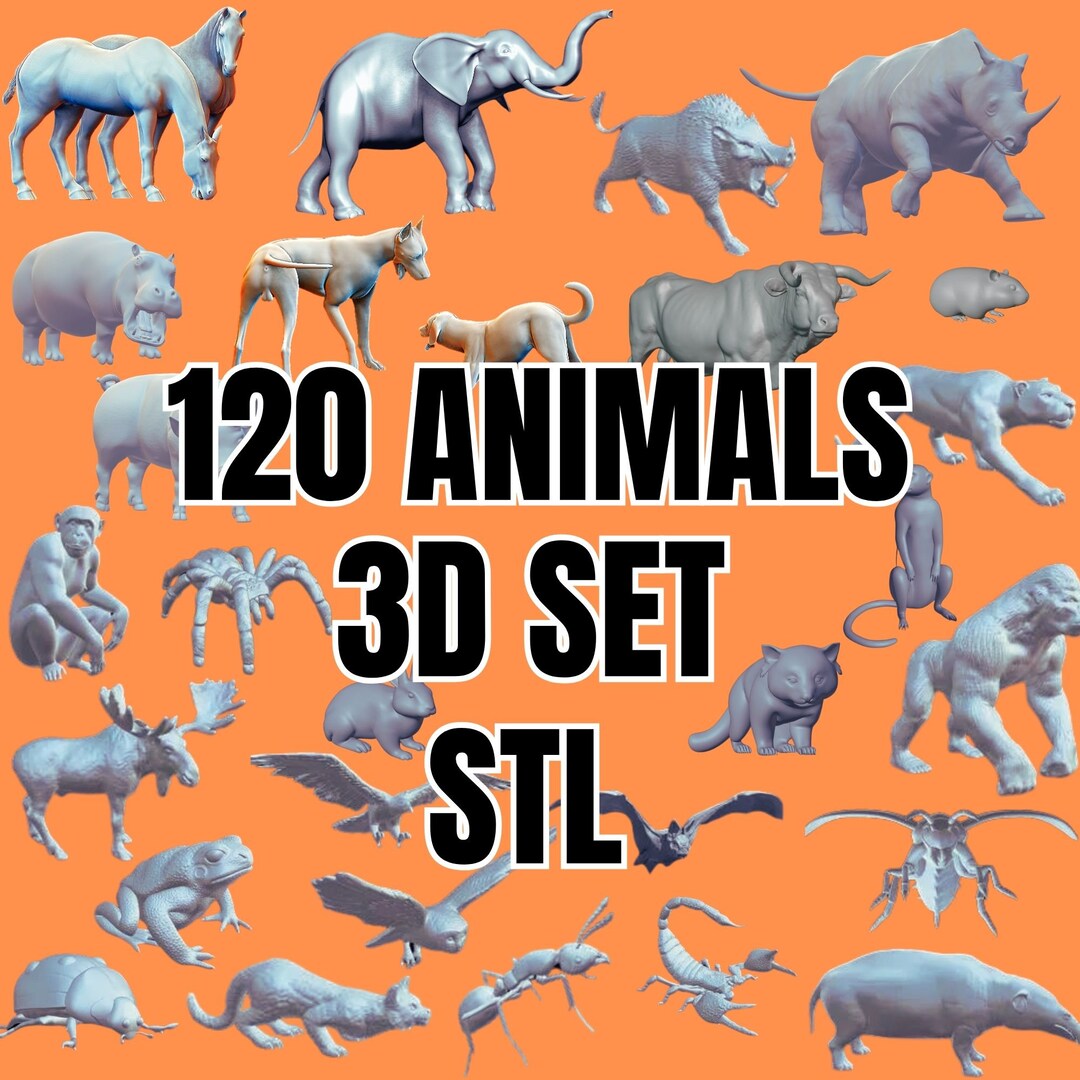 3D STL Mega Animal Pack Modelos de 120 piezas Modelos más vendidos de alta calidad Paquete 3d ...