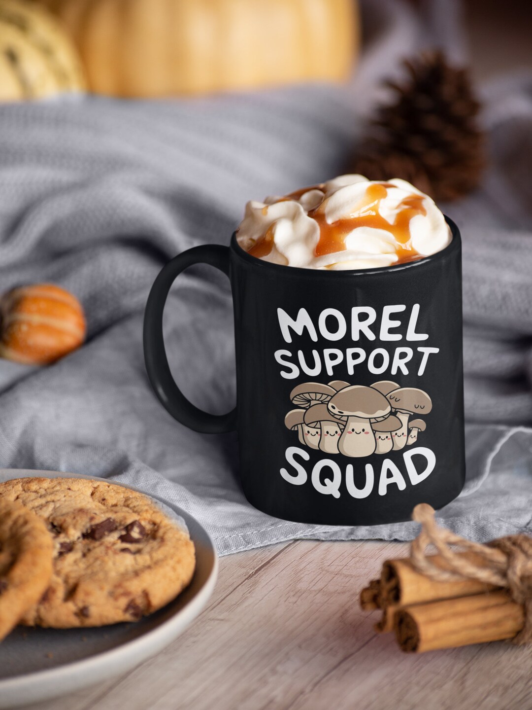 Cute Mushroom Mug Morel Support Squad Funny Mug, Kawaii Mushroom Lovers ...