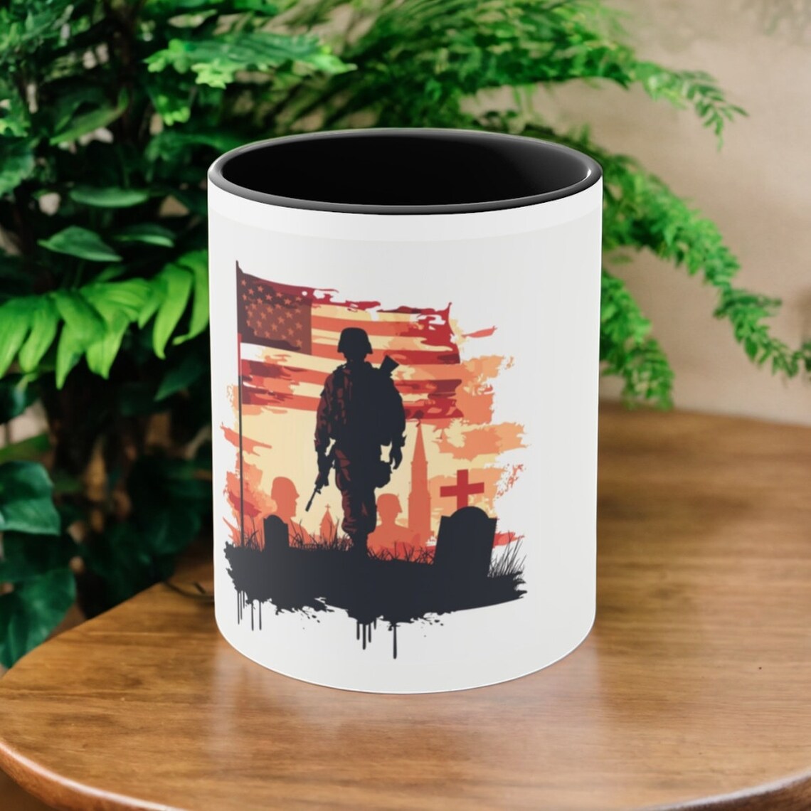 Patriotic Soldier Memorial Mug, American Flag Veteran Memorial Coffee ...