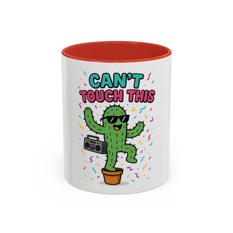 Funny Cactus Mug - Can't Touch This Dancing Cactus With Boombox -cute ...