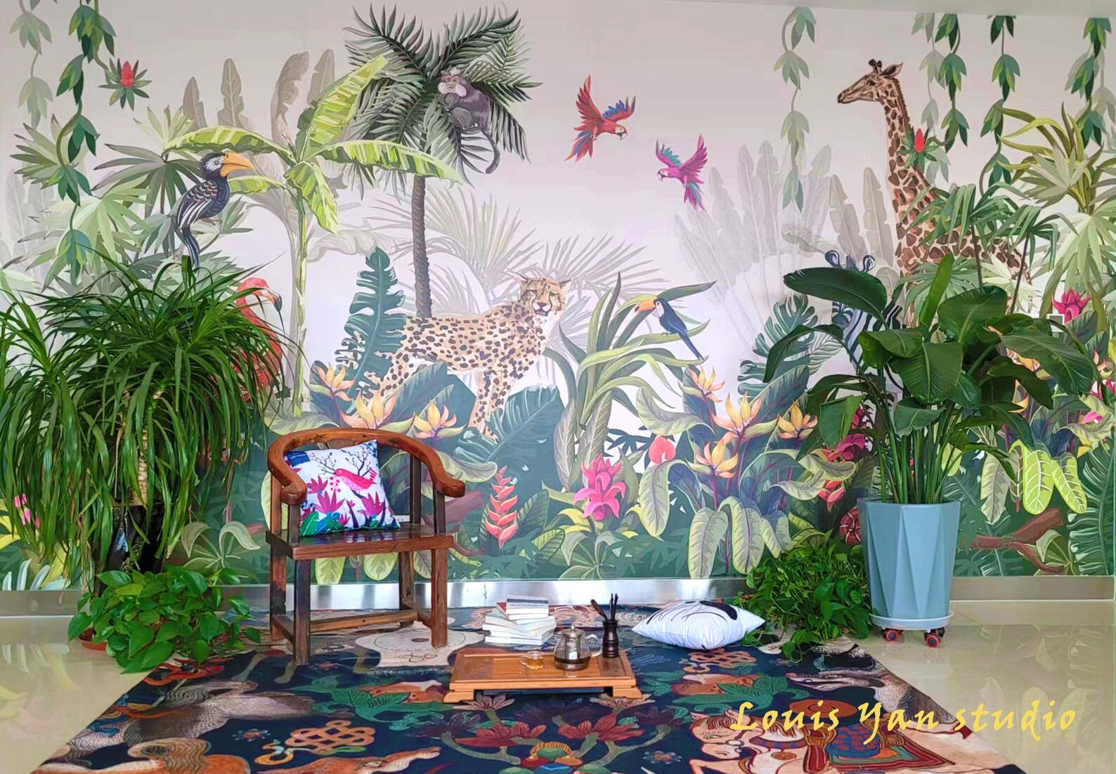 Tropical Wallpaper Murals Printable Modern Decor Wall Art Digital ...