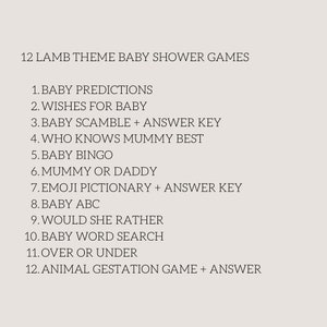 12 Little Lamb Baby Shower Games Printable | Sheep & Stars Theme ...