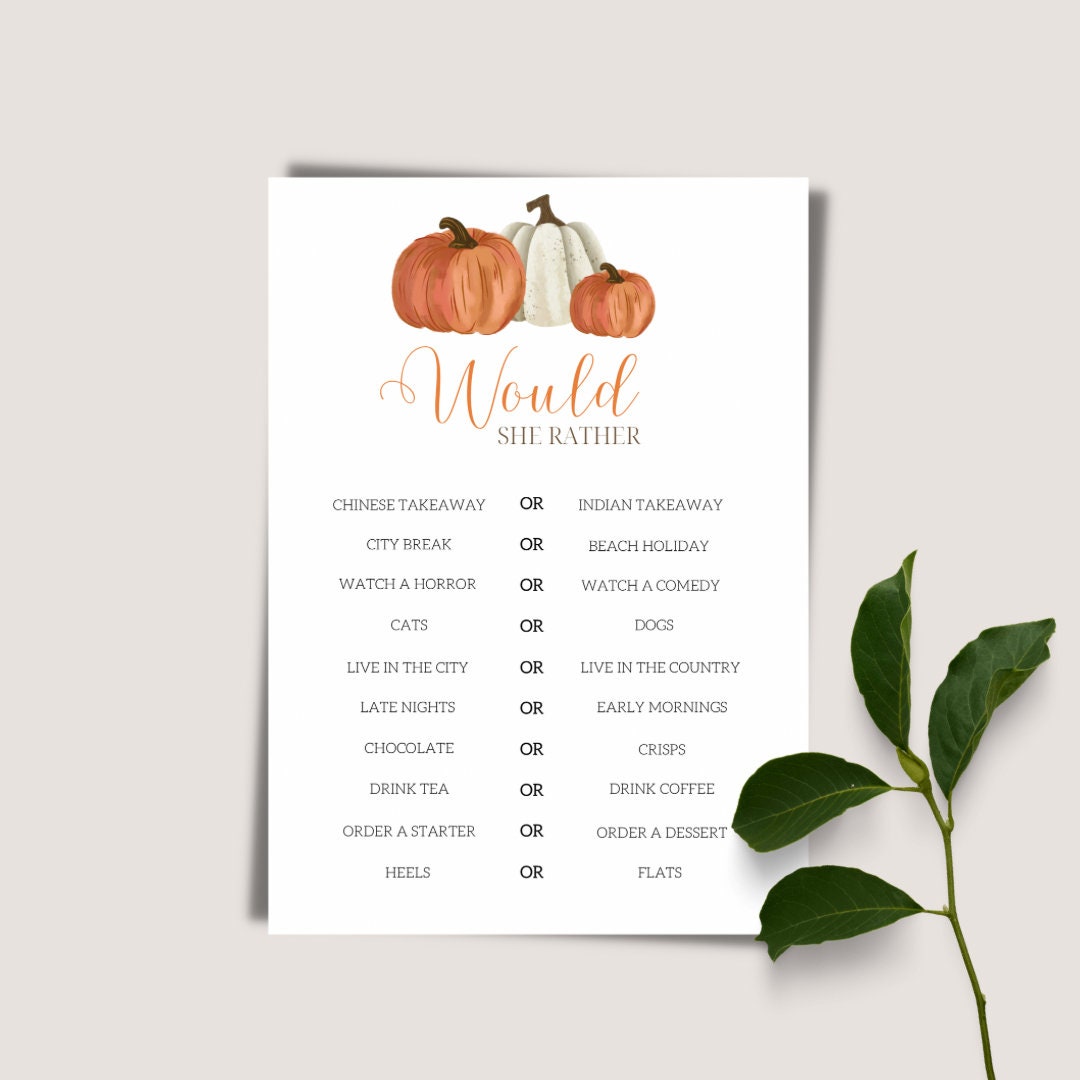 12 Pumpkin Baby Shower Games Printable Fall Autumn Halloween - Etsy