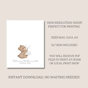 Bear Baby Shower Fingerprint Guest Book | Bear-y Cute Watercolour ...