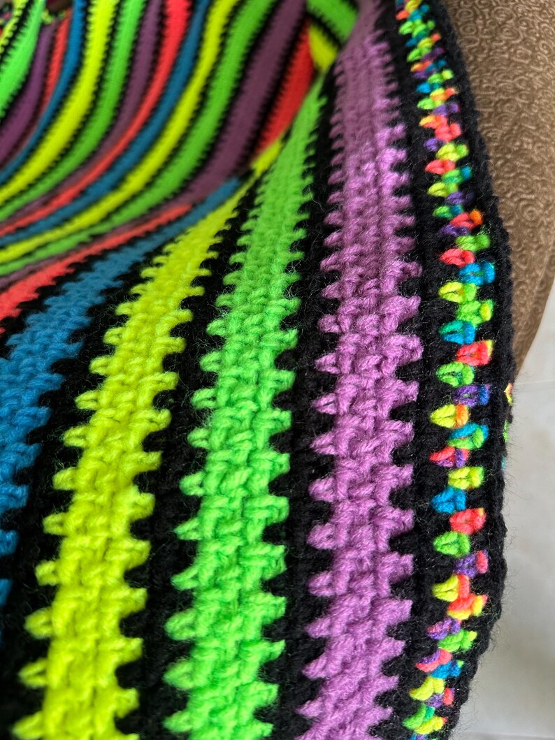 Neon Striped Afghan - Etsy
