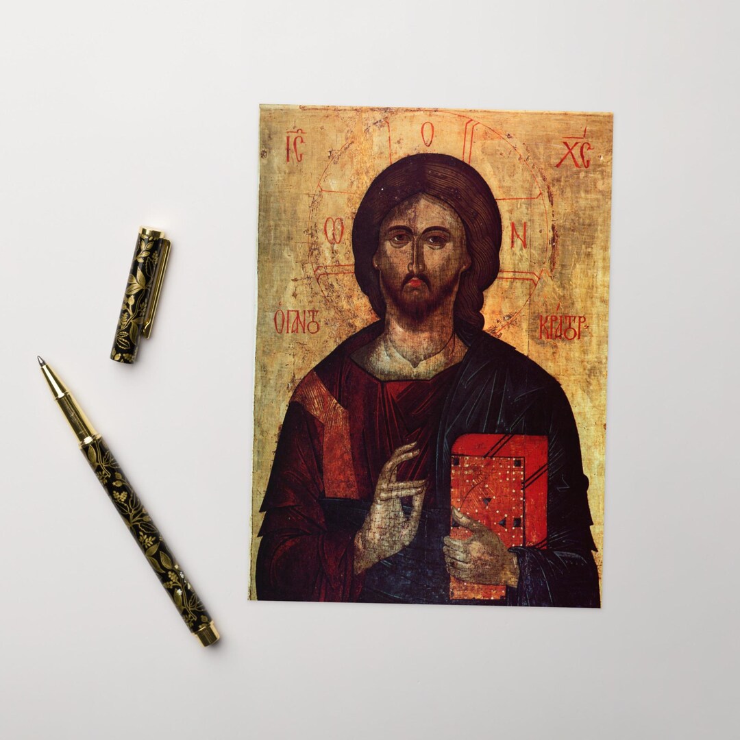 Jesus Christ Icon Greeting Cards Orthodox Christian Gift - Etsy