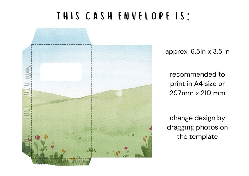 Cash Envelope Template, Small Tiny Envelopes, Canva Editable Templates ...