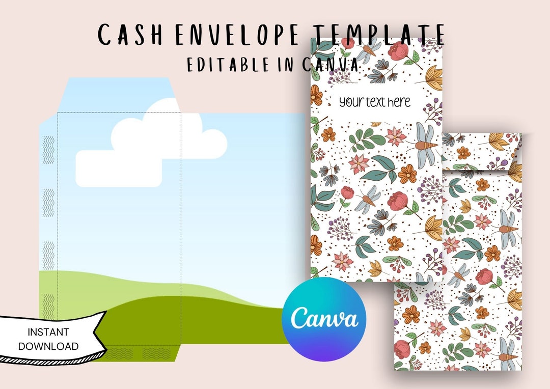 Cash Envelope Template, Small Tiny Envelopes, Canva Editable Templates ...