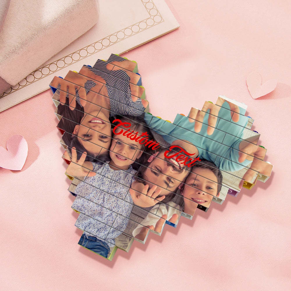 Personalized Heart Shaped Building Brick Custom Photo Block Colors ...