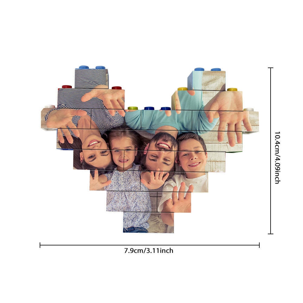 Personalized Heart Shaped Building Brick Custom Photo Block Colors ...