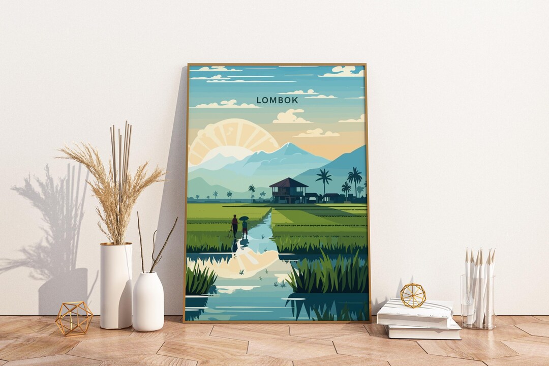 Lombok Indonesia Travel Print Poster Poster Travel Poster, Lombok ...