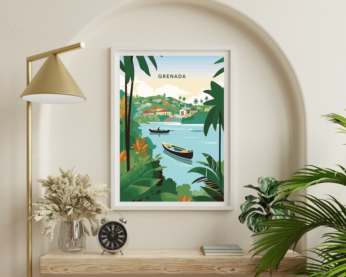 Grenada Caribbean Print Poster Travel Artwork Retro - Etsy