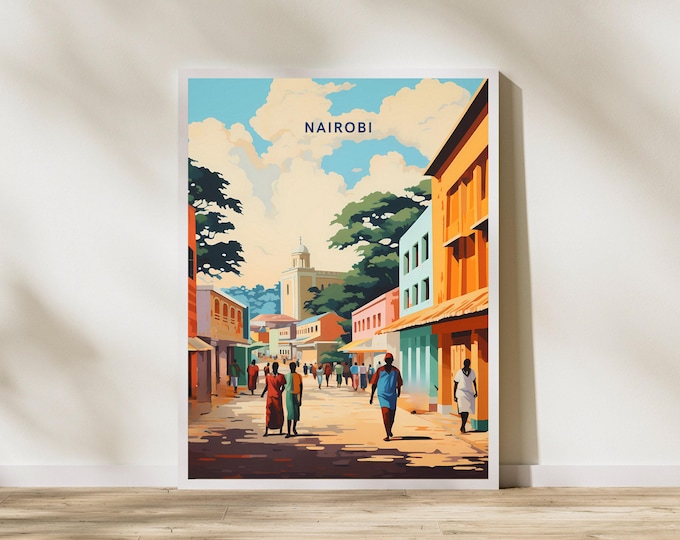 Nairobi Print, Nairobi Wall Art, Nairobi Black and White Poster ...