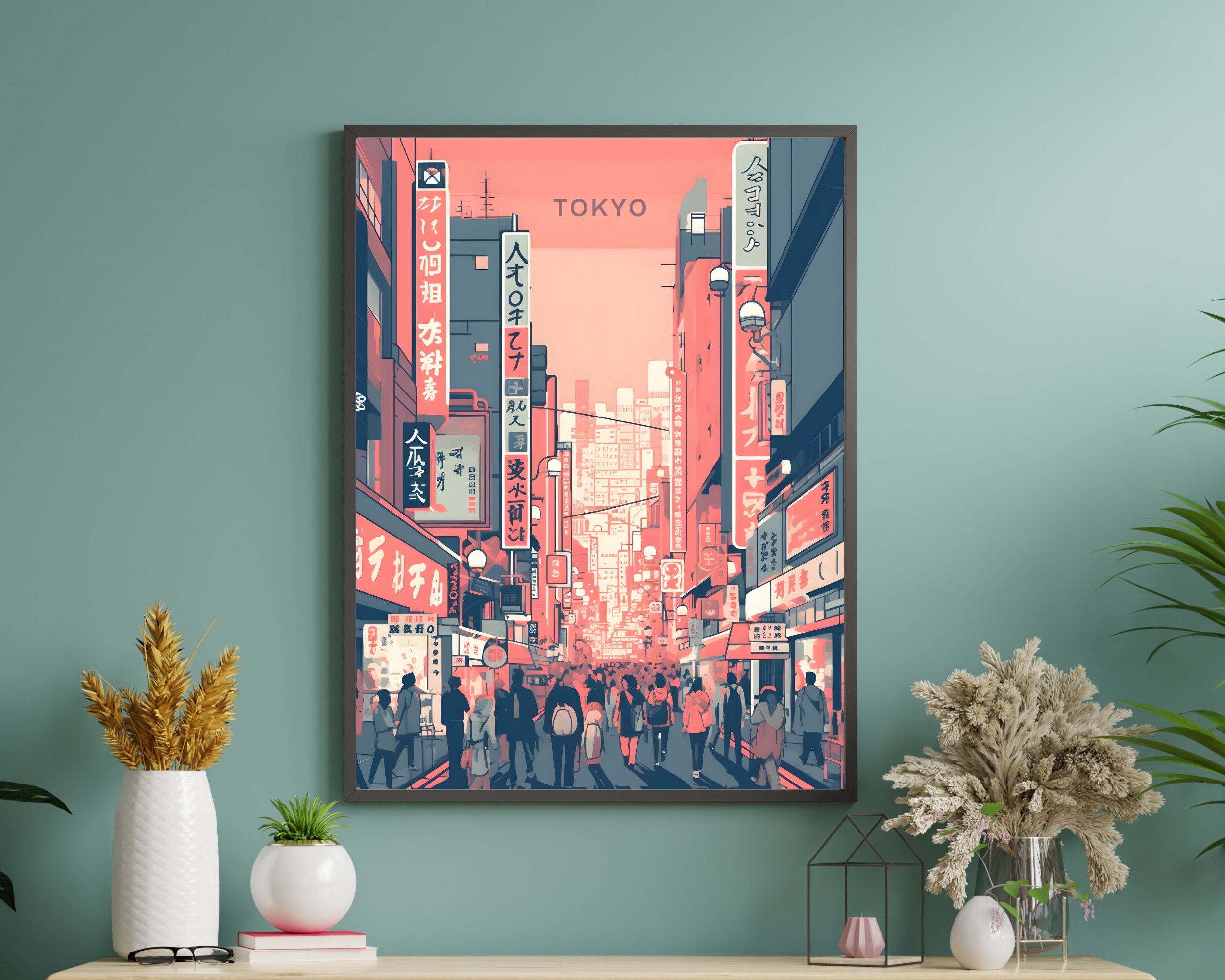 Tokyo Japan Travel Poster Artwork Retro Print Vintage Artwork Wall Art ...