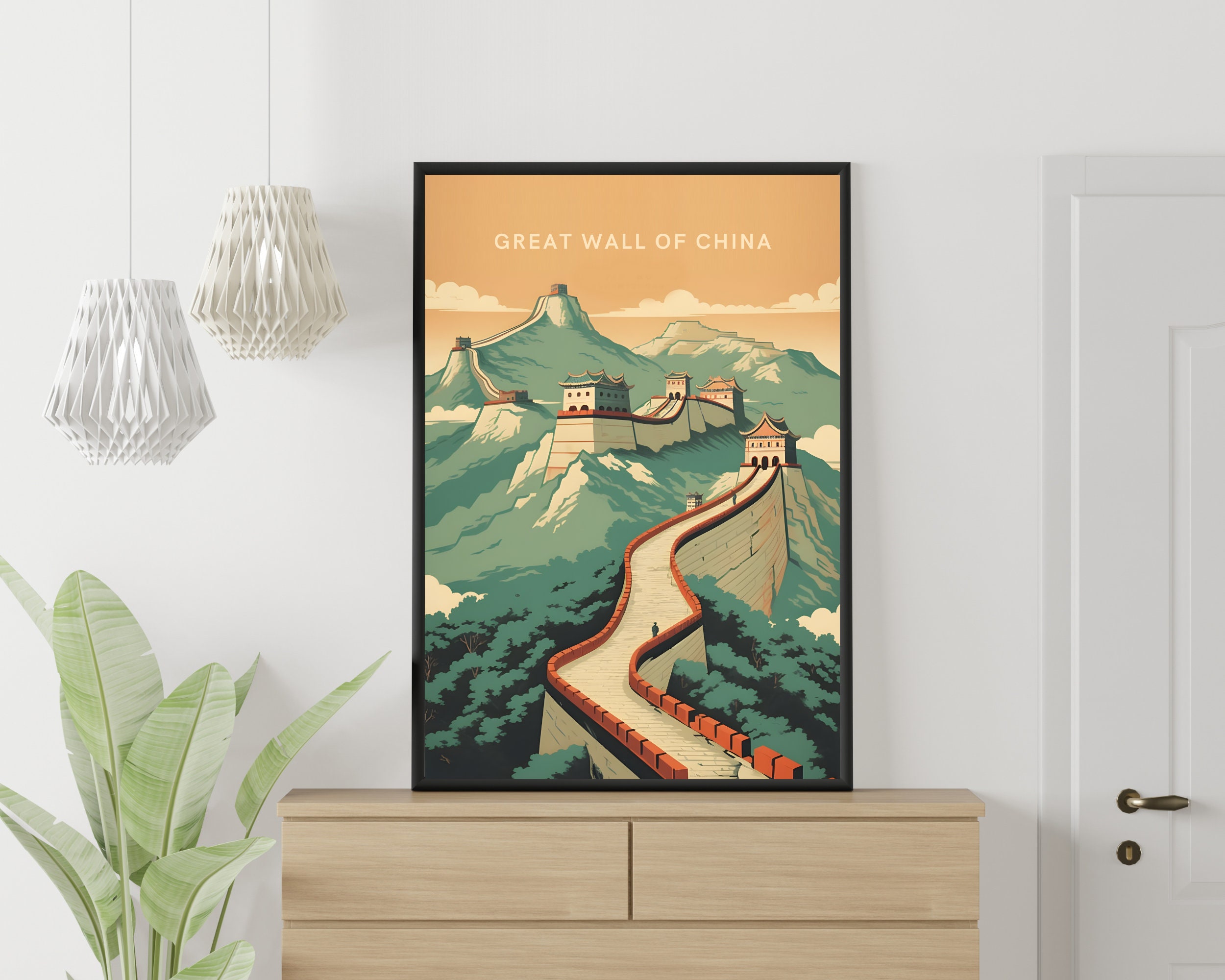 Great Wall of China Travel Poster Artwork Beijing Badaling Mutianyu ...